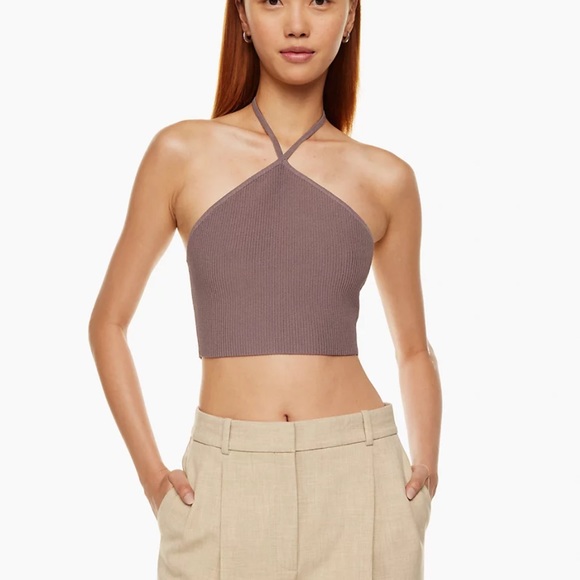 Babaton | Tops | Aritzia Babaton Sculpt Knot Halter Halo Pink Rose Halo ...